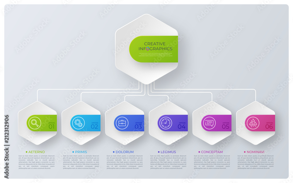 Modern style structure chart, infographic design, visualization Stock ...