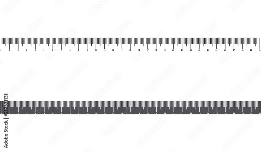Ruler 30cm. Tool or scale of measurement. School supplies. Metal ruler ...