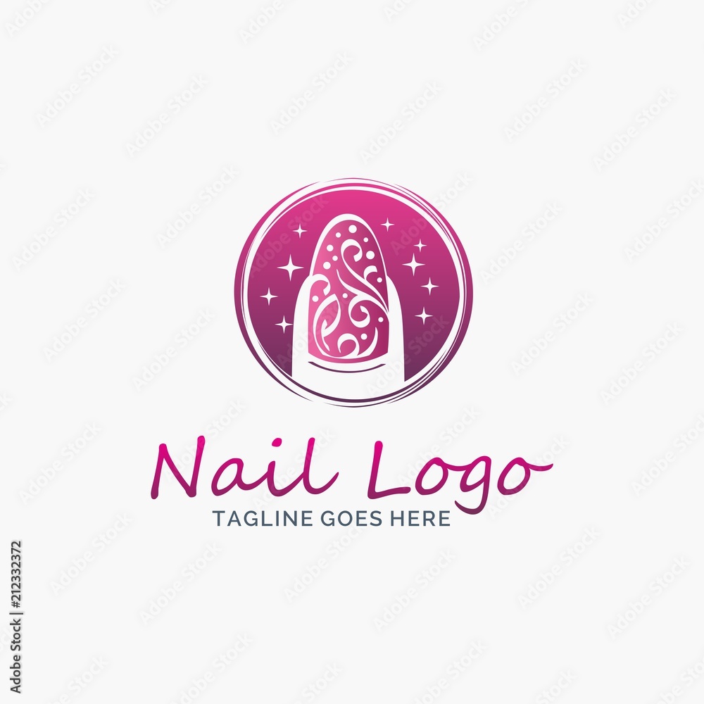 Nail salon logo design Stock Vector | Adobe Stock