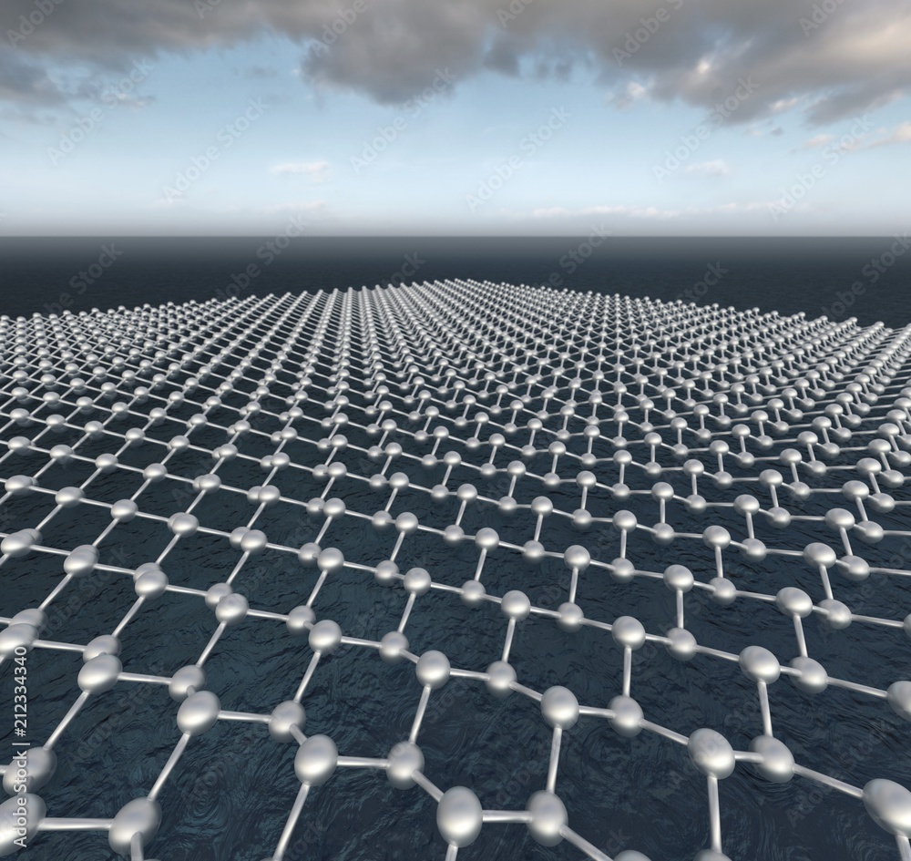 Layer of stanene with buckled structure, illustration Stock Photo ...