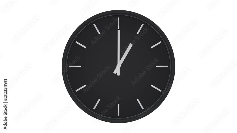Elegant black clock without numbers shows passing time. Loop ready ...