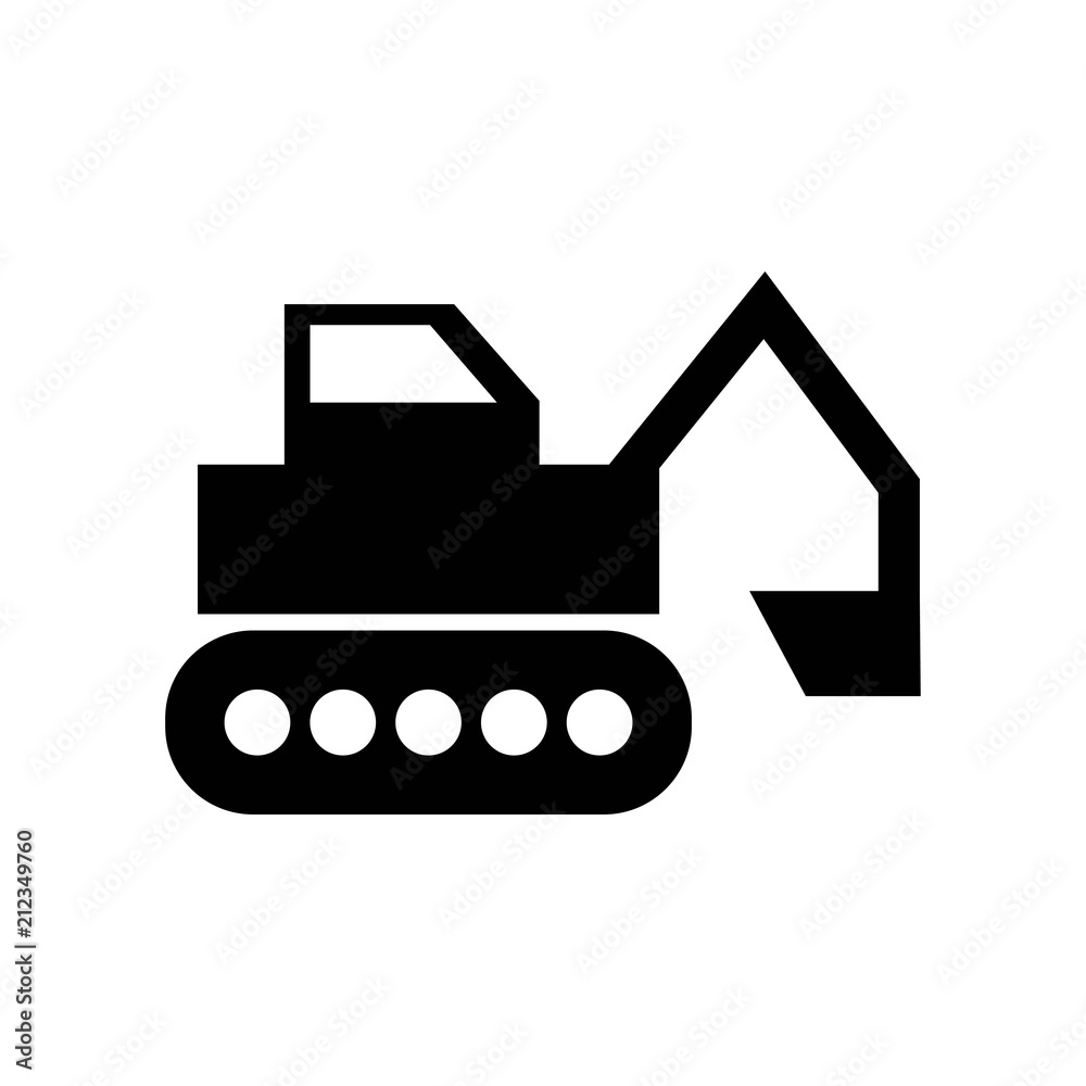 Escavator icon vector icon. Simple element illustration. Escavator ...