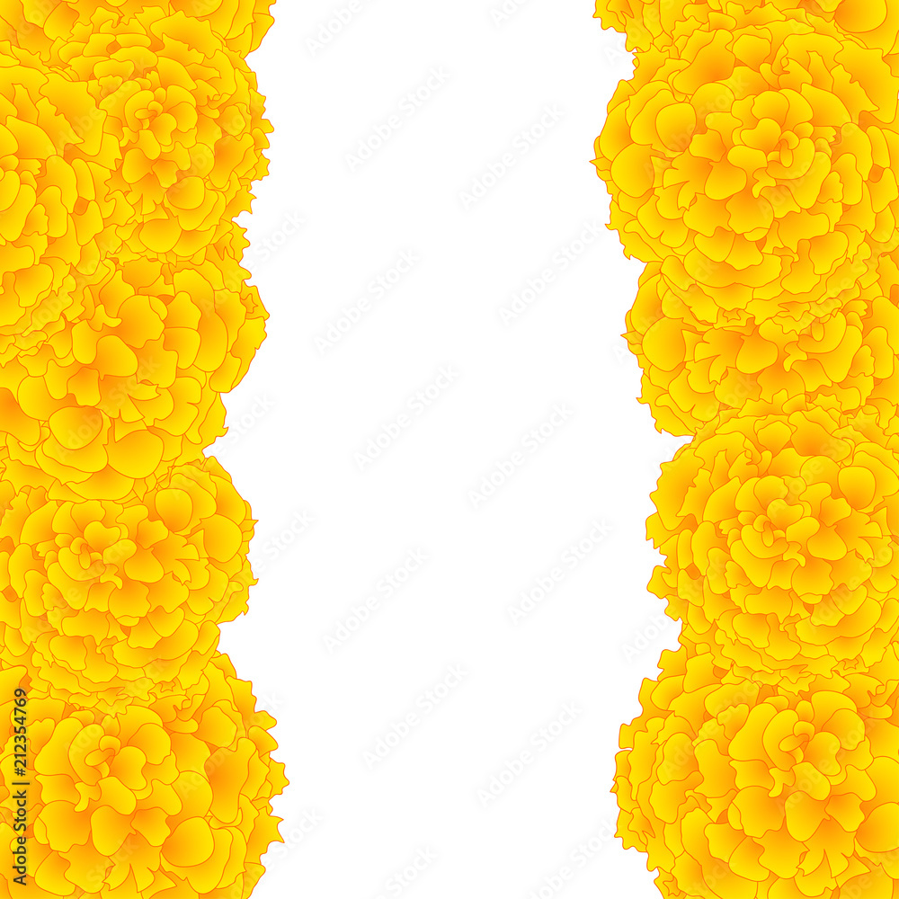 Yellow Marigold Border Stock Vector | Adobe Stock