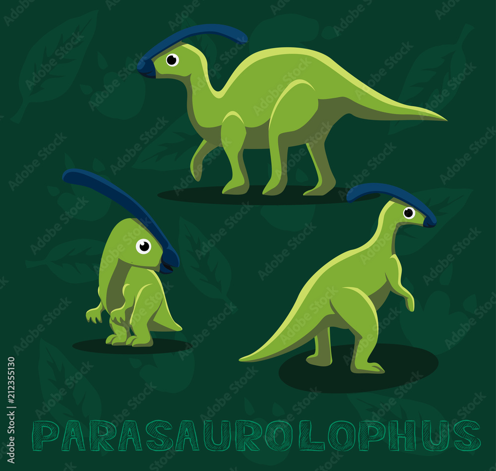 Dinosaur Parasaurolophus Cartoon Vector Illustration Stock Vector ...