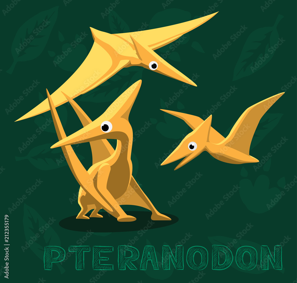 Dinosaur Pteranodon Cartoon Vector Illustration Stock Vector | Adobe Stock