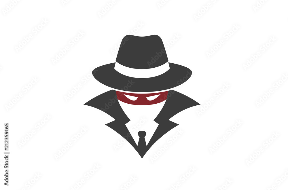 Detective Logo Design Illustration Stock Vector | Adobe Stock