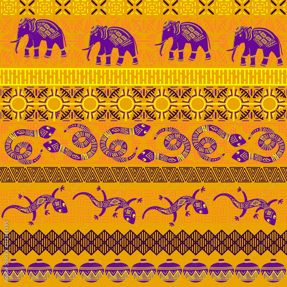 Tribal ethnic seamless pattern. Abstract geometric ornament with ...