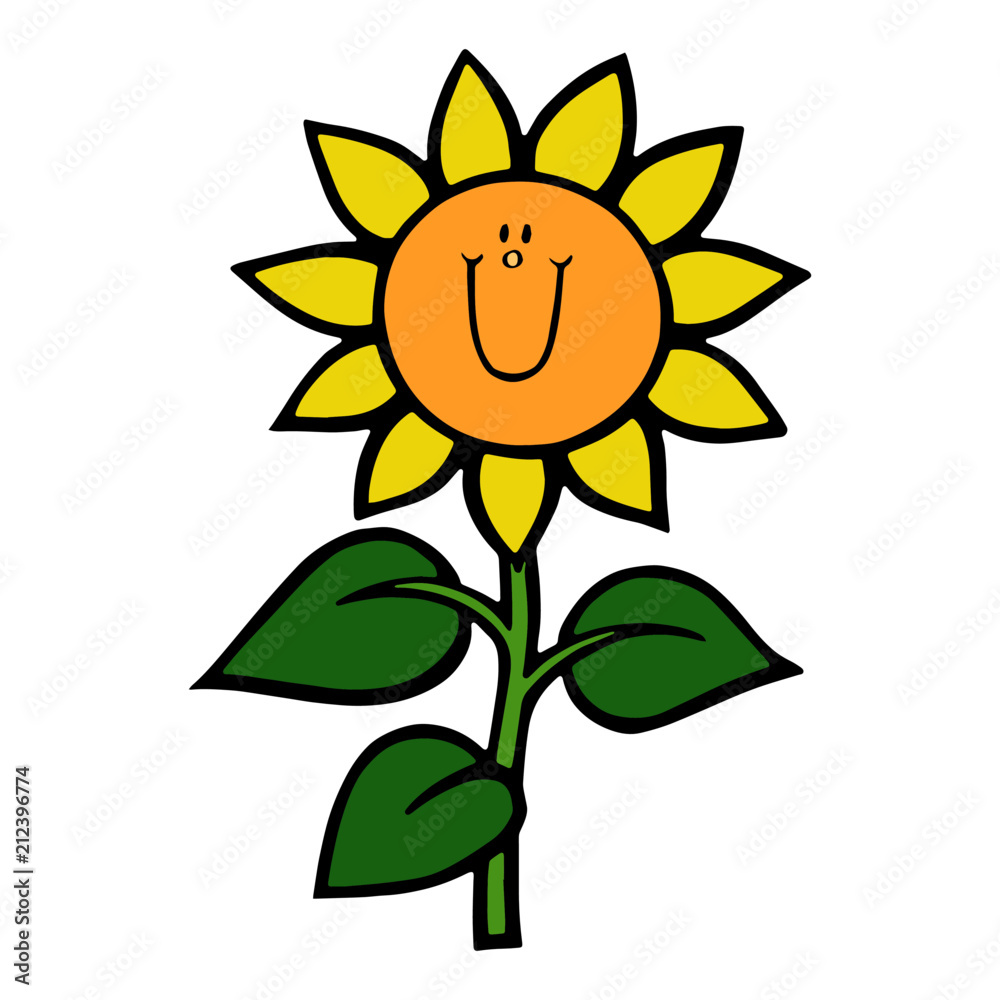 Sunflower cartoon illustration isolated on white background for ...