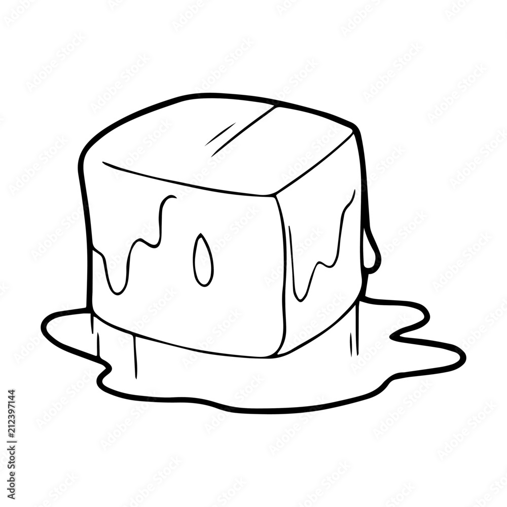 Ice cube cartoon illustration isolated on white background for children ...