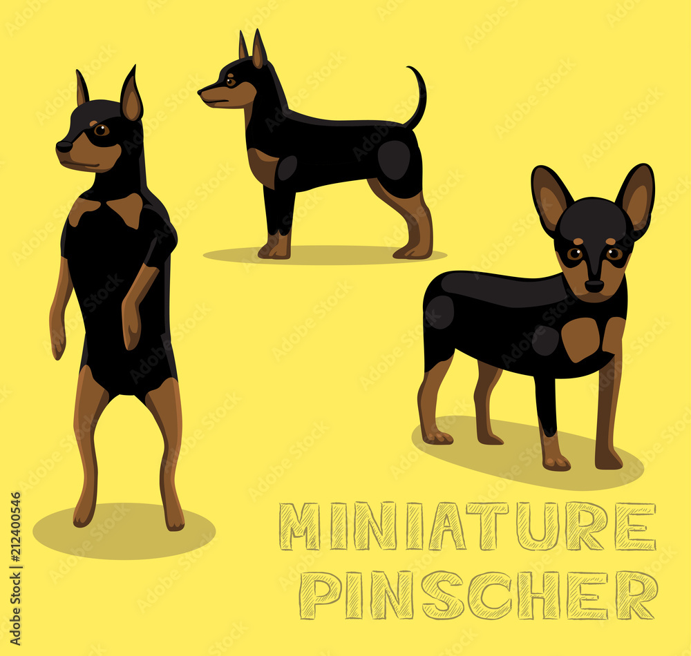 Dog Miniature Pinscher Cartoon Vector Illustration Stock Vector | Adobe ...