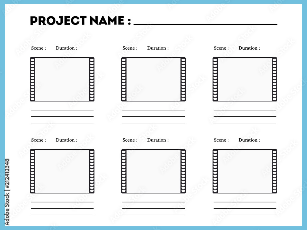 film storyboard composition scene template Stock Vector | Adobe Stock