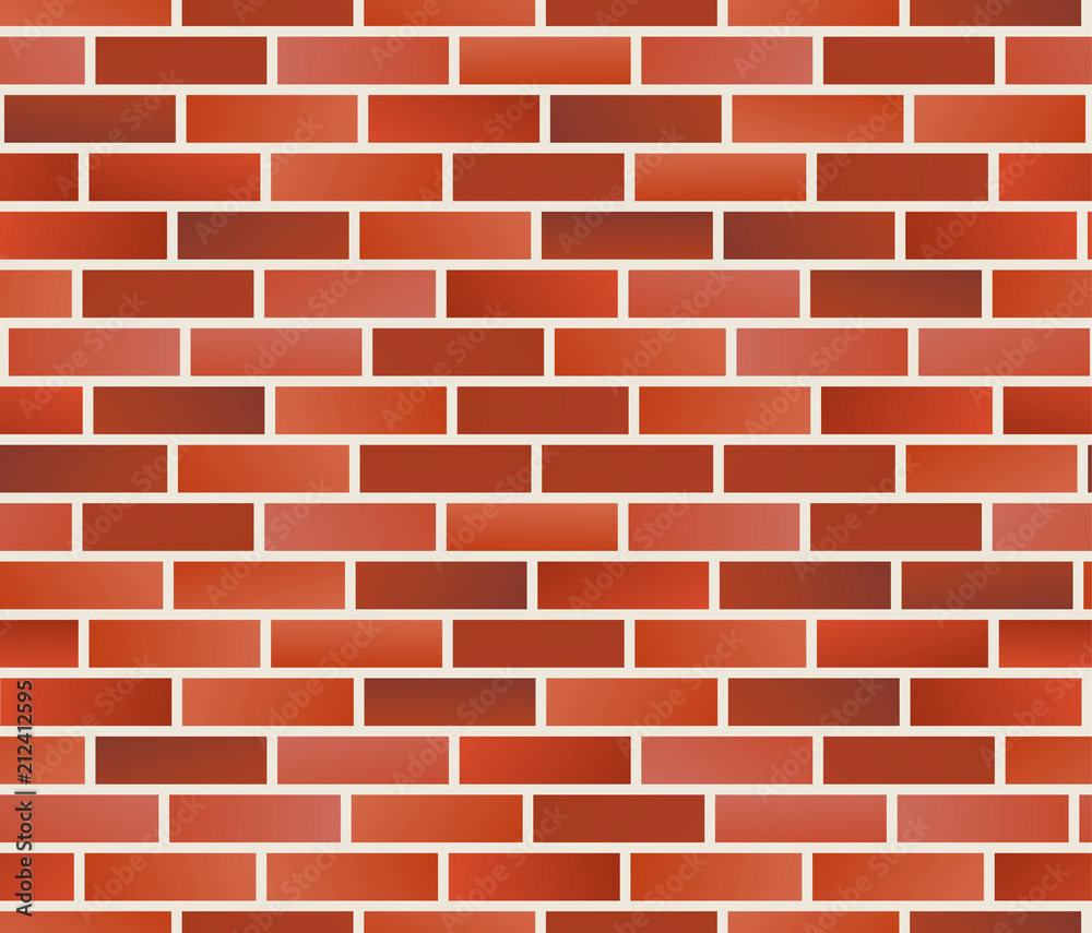 Red brick wall. Seamless brick wall pattern. Vector illustration Stock ...