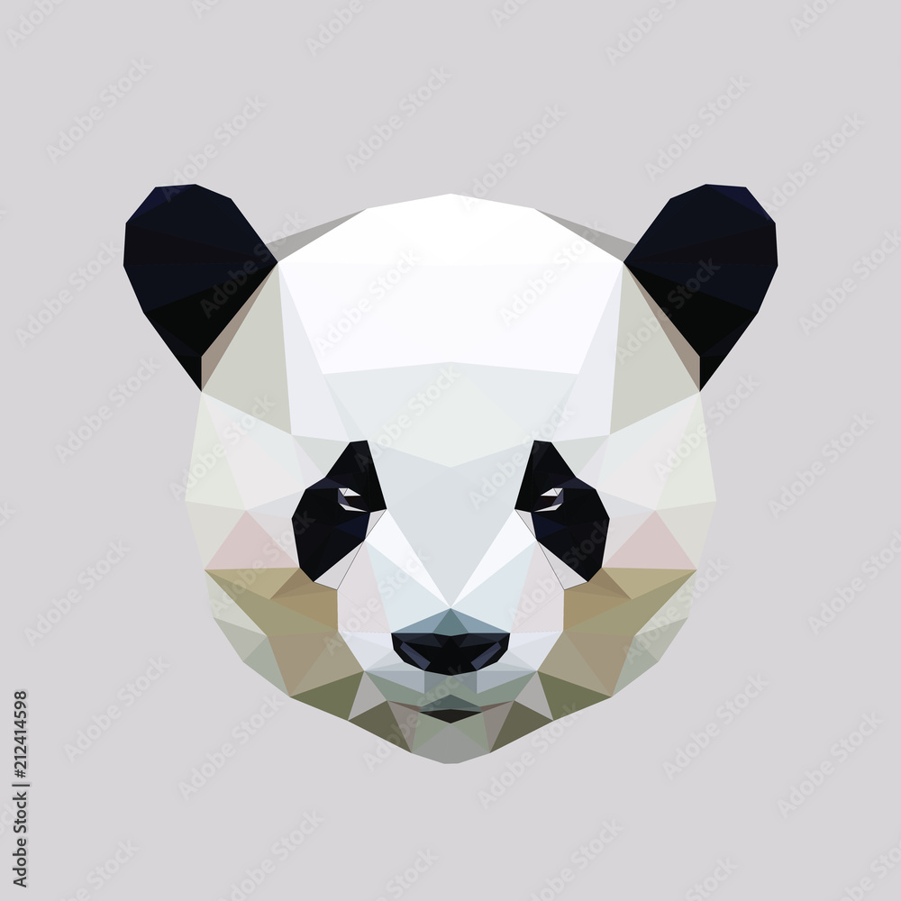 Low poly panda face on dark background, vector illustration EPS 10 ...