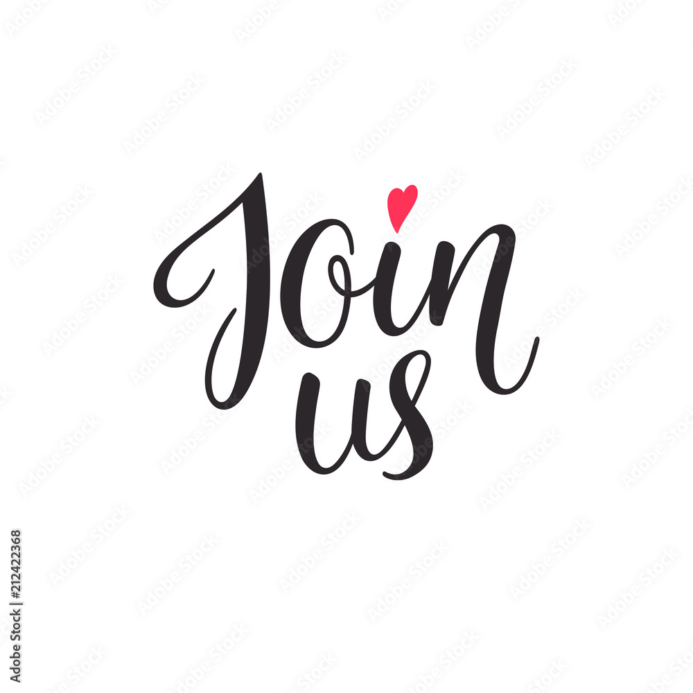 Join us lettering Stock Vector | Adobe Stock
