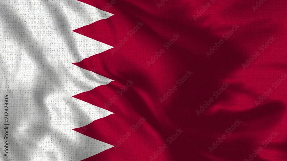 Realistic 4K - 60 fps flag of the Bahrain waving in the wind. Seamless ...