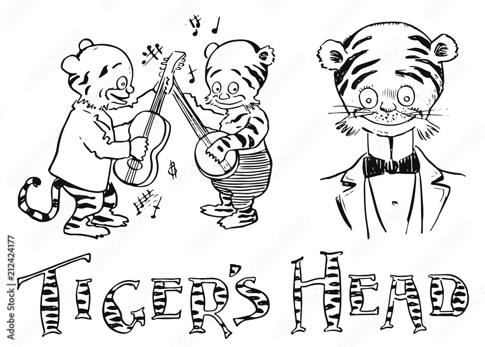 tiger musician #vector #isolated Tiger Musiker Comic Karikatur Cartoon ...