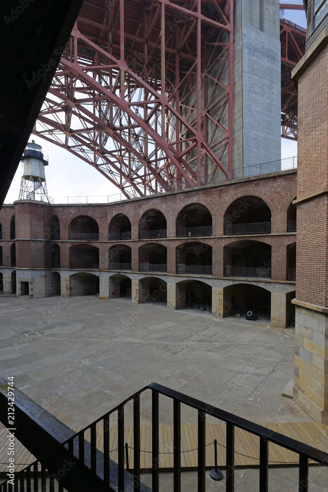 Inside view of Fort Point, a masonry seacoast fortification located at ...