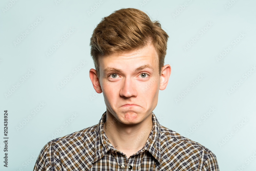 not bad. approval judgement. accepting facial expression. portrait of a ...