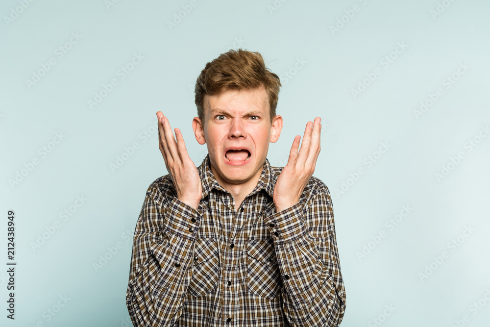 wtf. uncomprehending bewildered puzzled perplexed confused man gasping ...