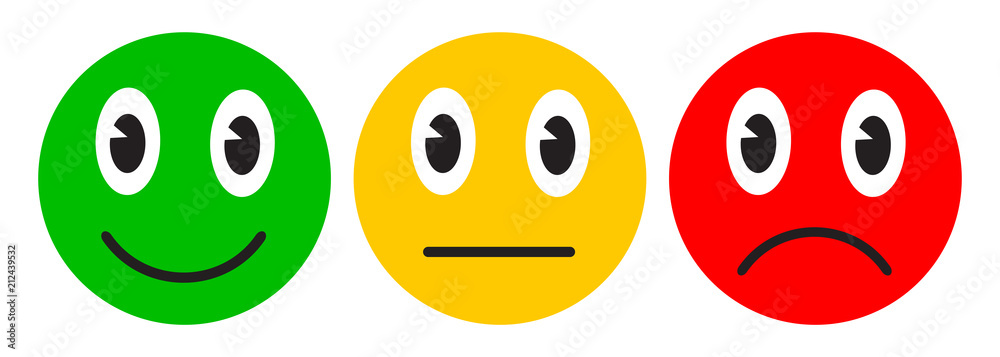 Three smilies, set smiley emotion, by smilies, cartoon emoticons - for ...