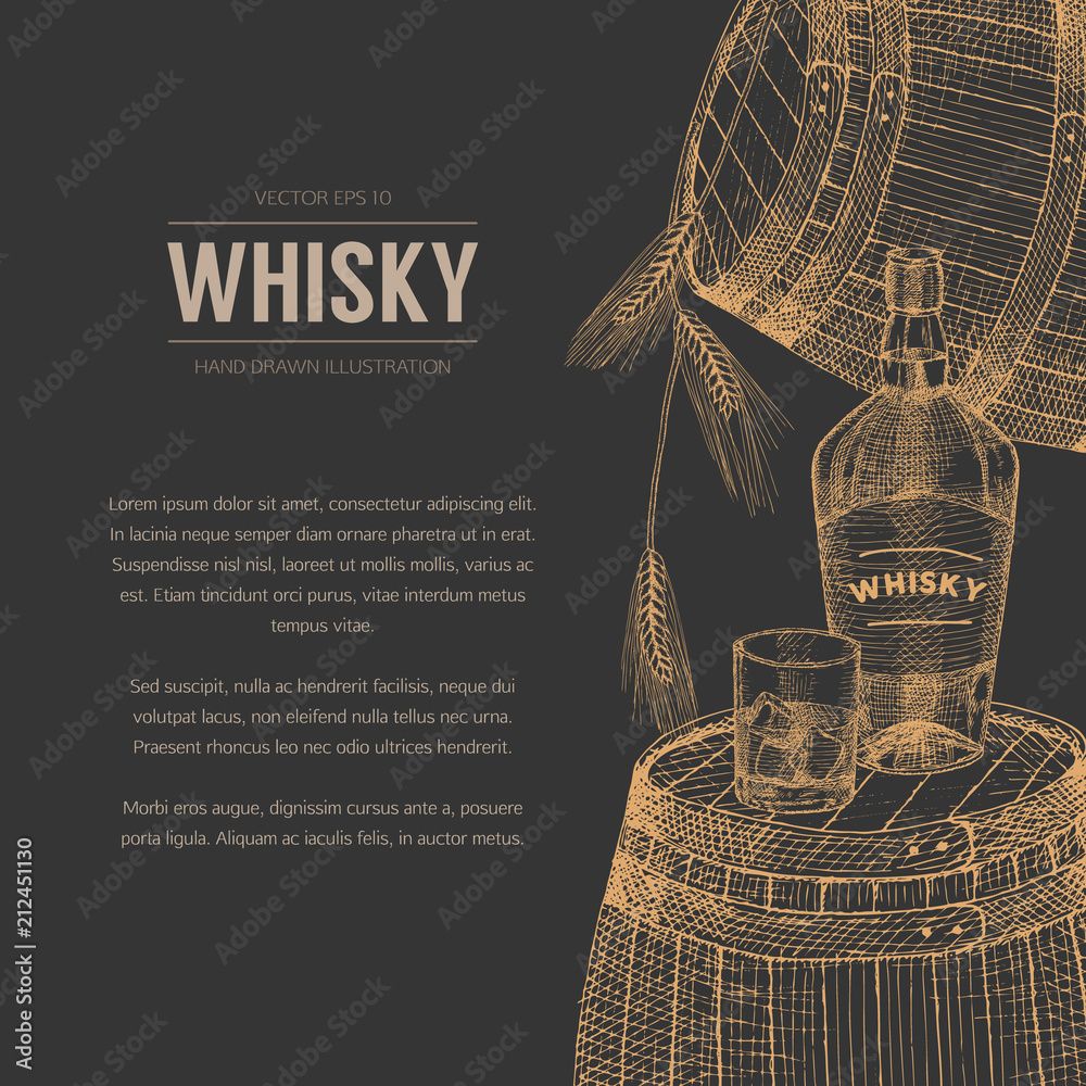Whisky illustration. Stock Vector | Adobe Stock