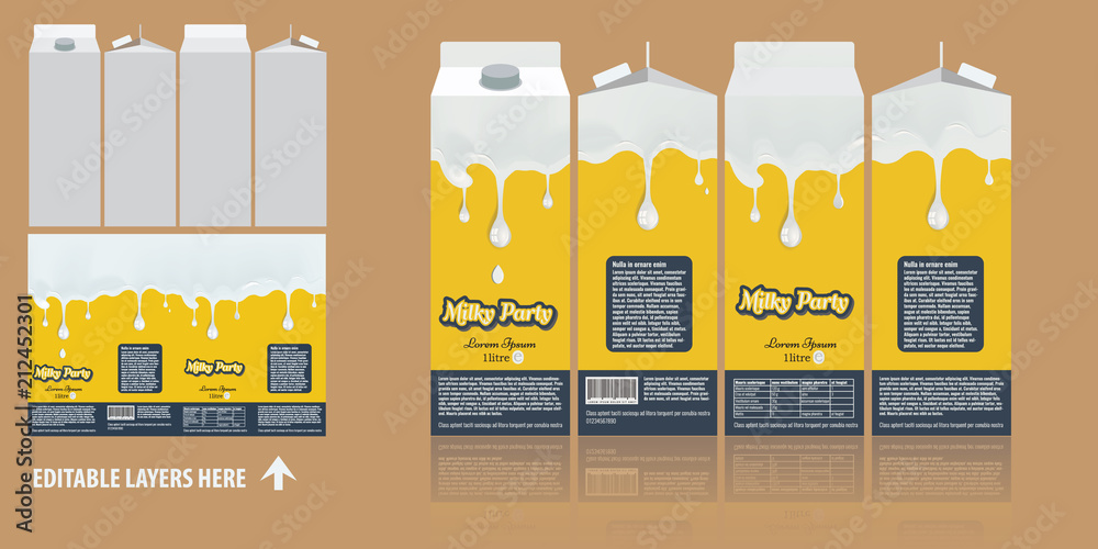 Vector Branding package design. Milky chocolate package box design ...