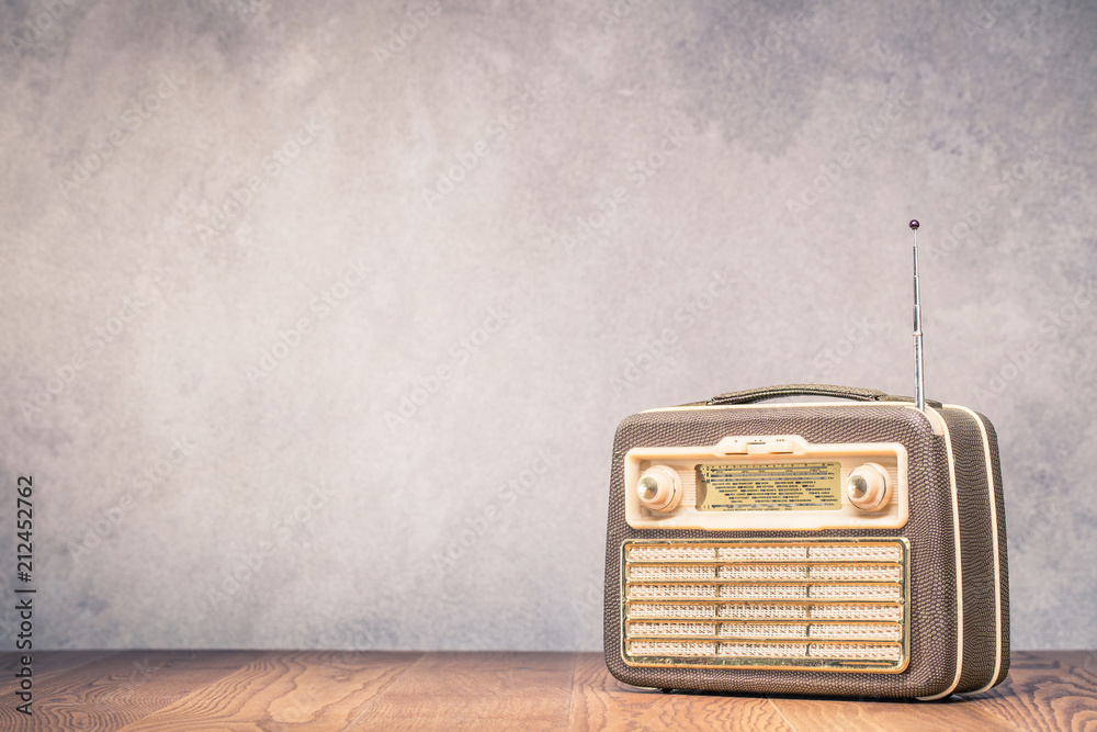 Retro portable broadcast radio receiver with leather case design from ...