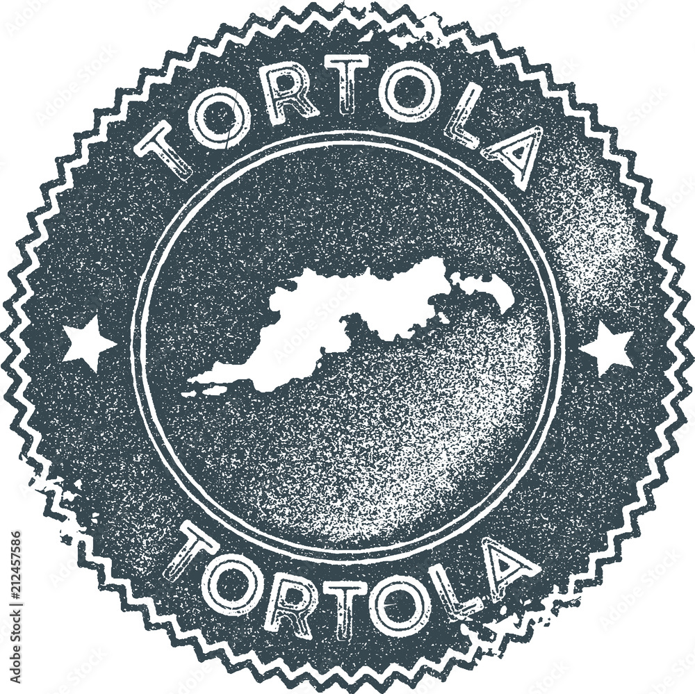 Tortola map vintage stamp. Retro style handmade label, badge or element ...