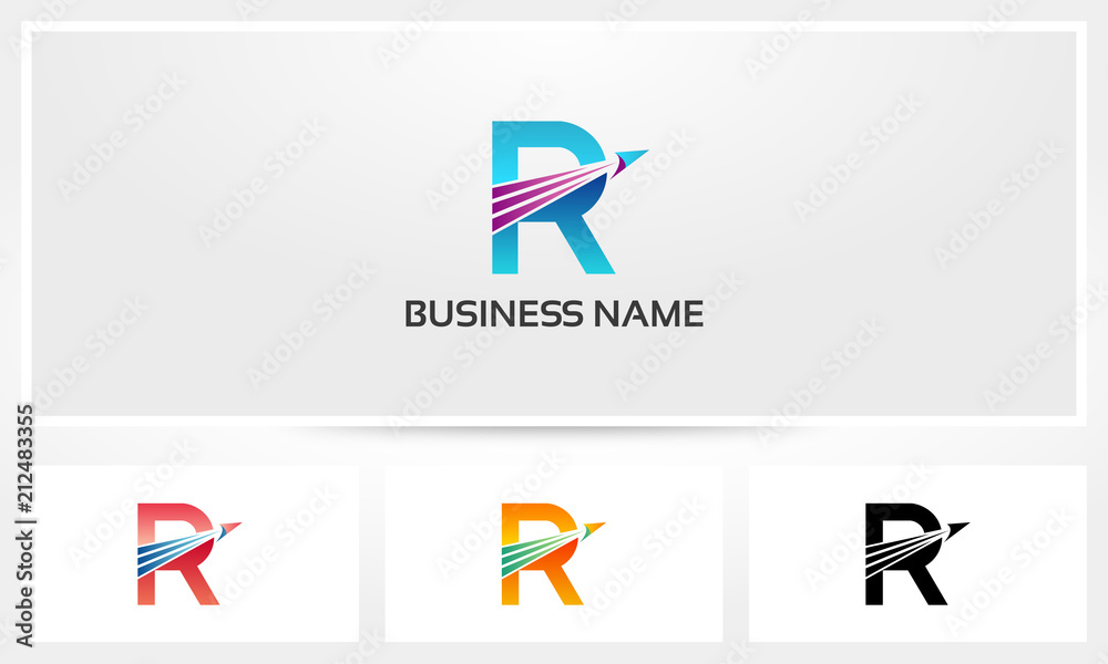 R Letter Aviation Arrow Airplane Logo Stock Vector | Adobe Stock