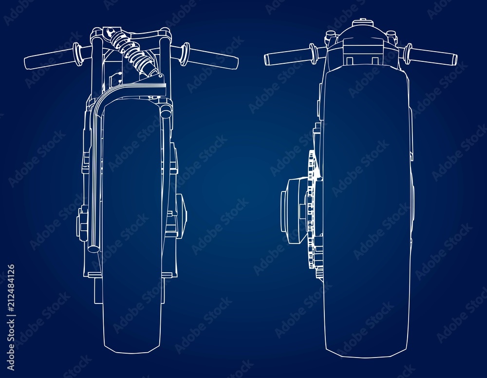 The concept of the electric motorcycle of the future. Vector ...