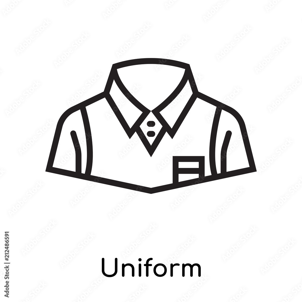 Uniform icon vector sign and symbol isolated on white background ...