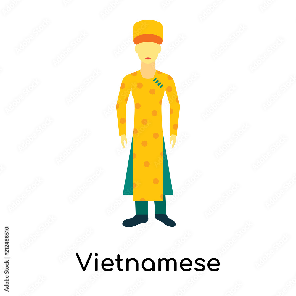 Vietnamese icon vector sign and symbol isolated on white background ...