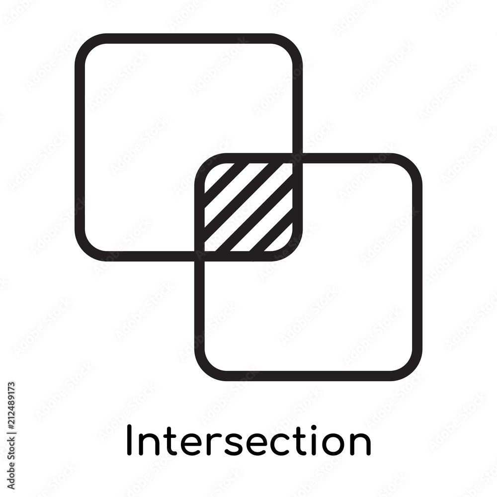 Intersection icon vector sign and symbol isolated on white background ...