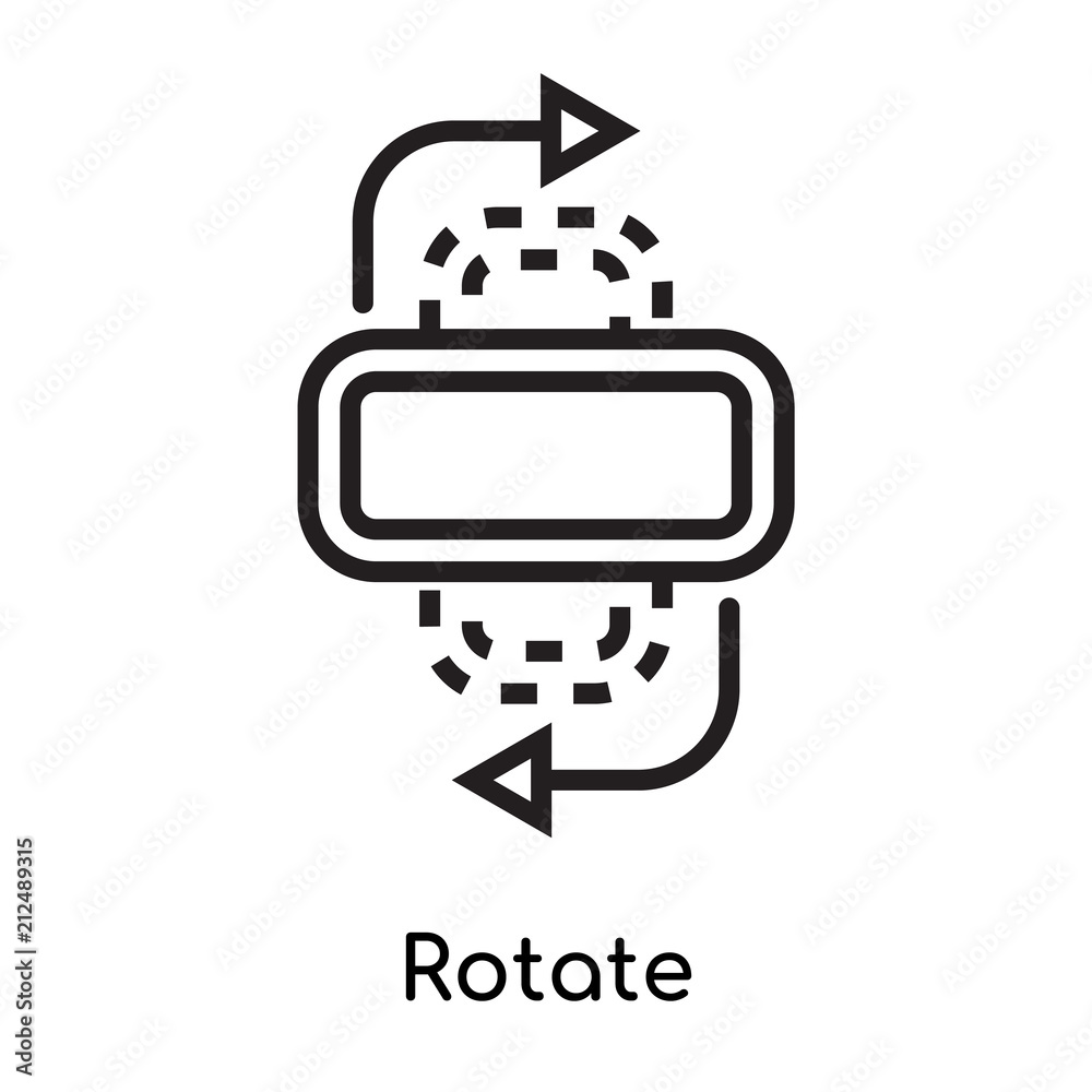Rotate icon vector sign and symbol isolated on white background, Rotate ...