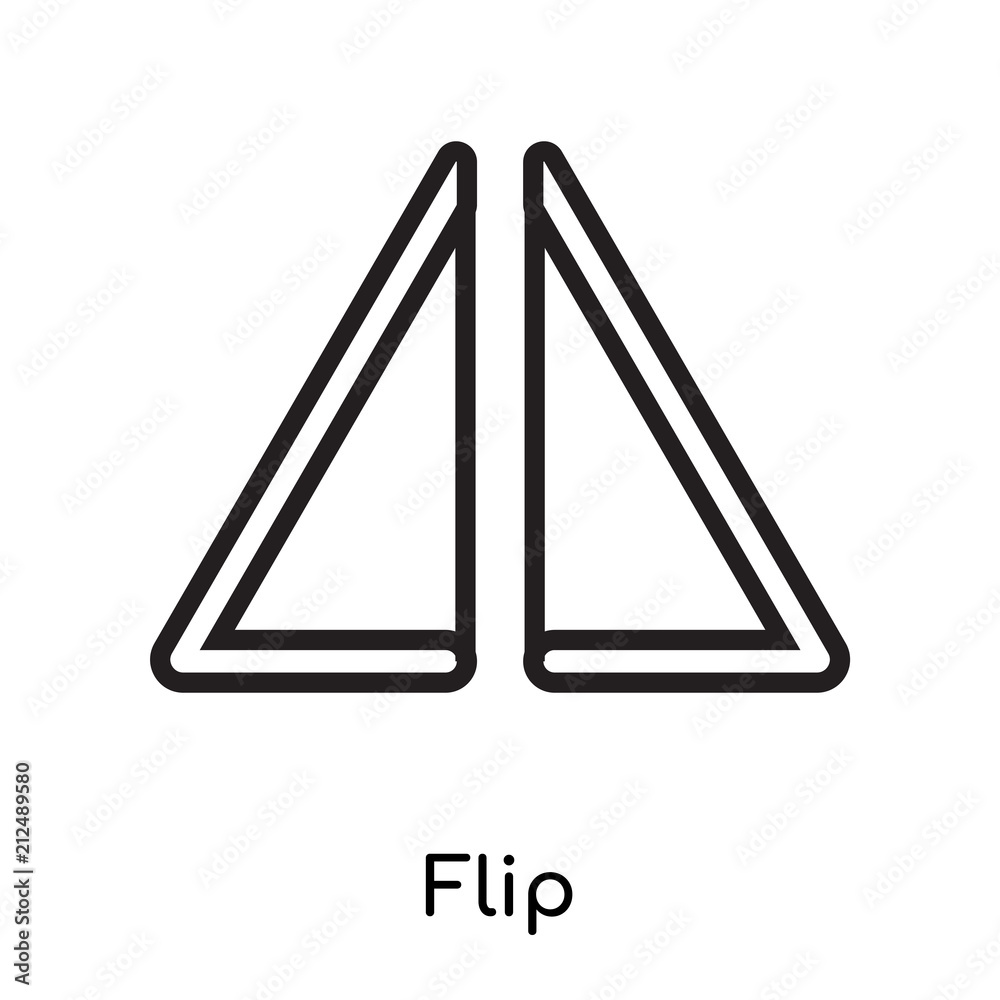 Flip icon vector sign and symbol isolated on white background, Flip ...