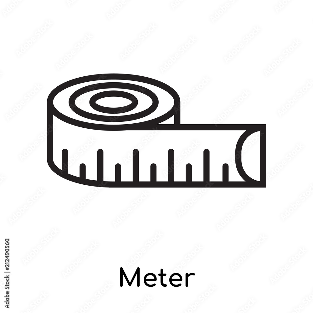 Meter icon vector sign and symbol isolated on white background, Meter logo concept Stock Vector ...