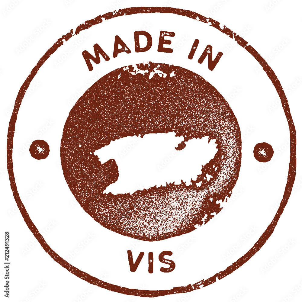 Vis map vintage stamp. Retro style handmade label, badge or element for ...