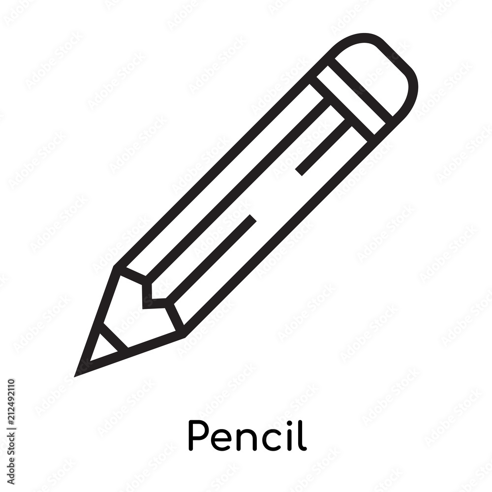 Pencil icon vector sign and symbol isolated on white background, Pencil ...