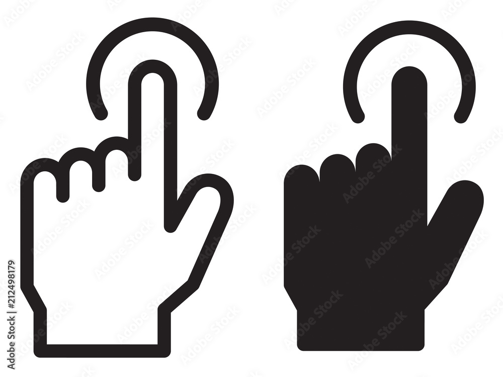 ICÔNE APPUYER AVEC L'INDEX GAUCHE Stock-Vektorgrafik | Adobe Stock