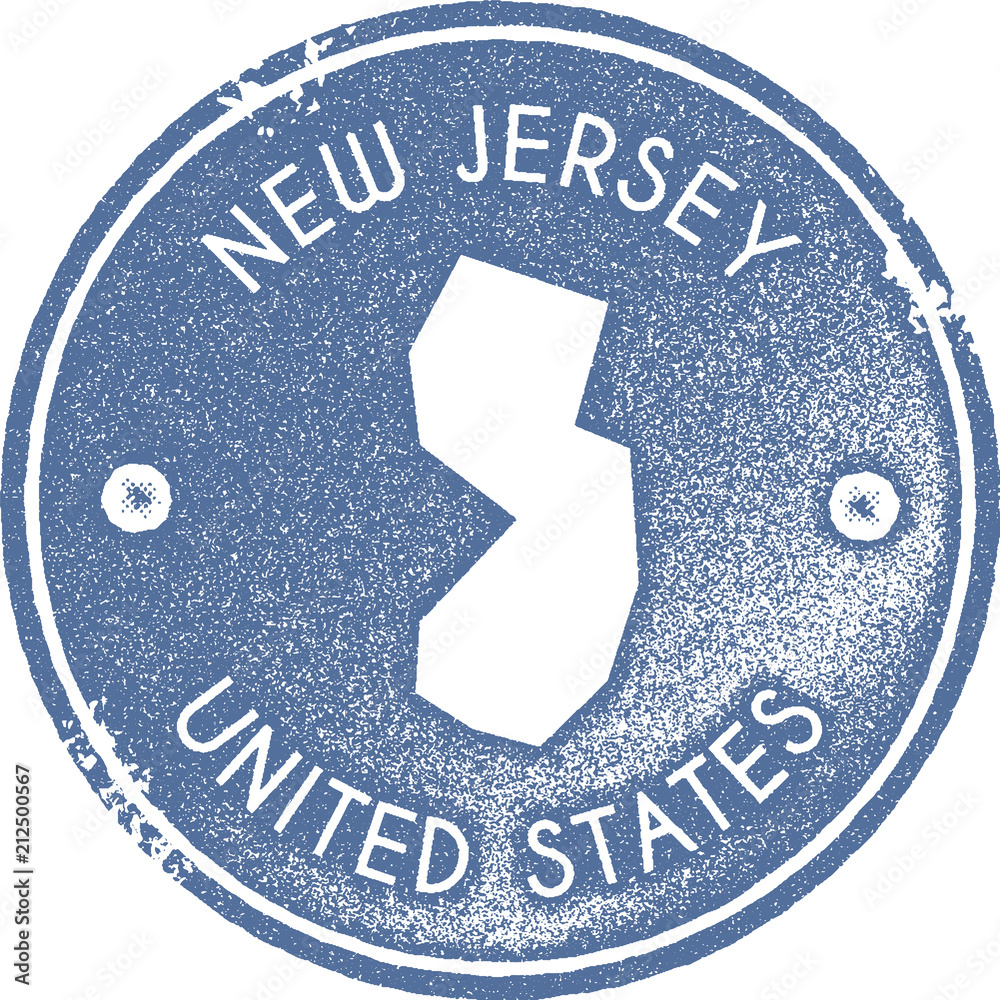 New Jersey map vintage stamp. Retro style handmade label, badge or ...