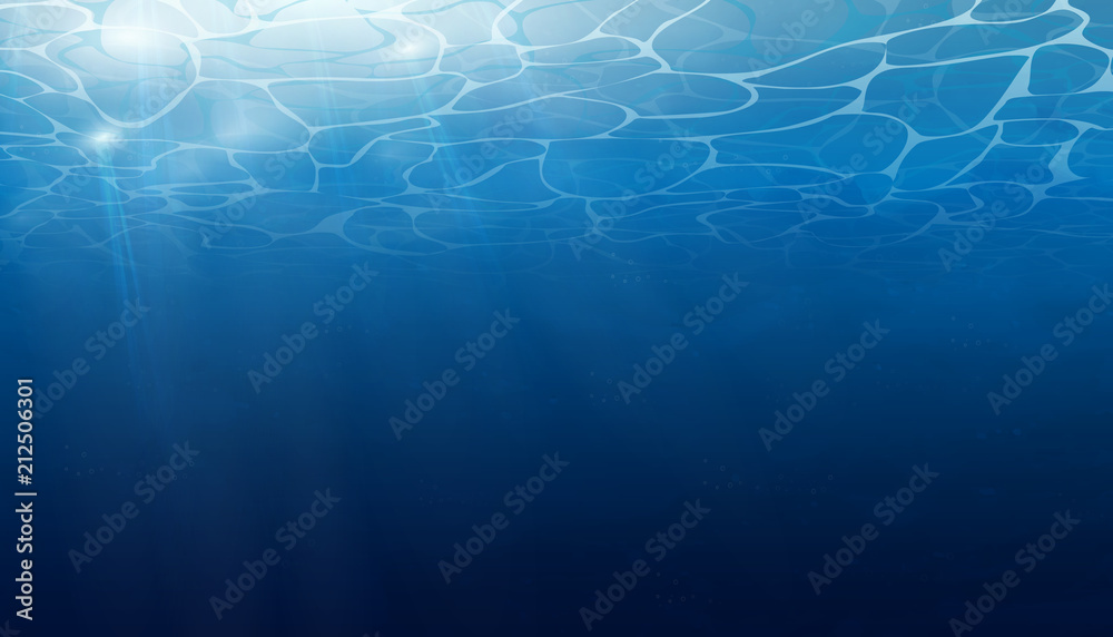 Summer. Texture of water surface. Underwater background with wave ...