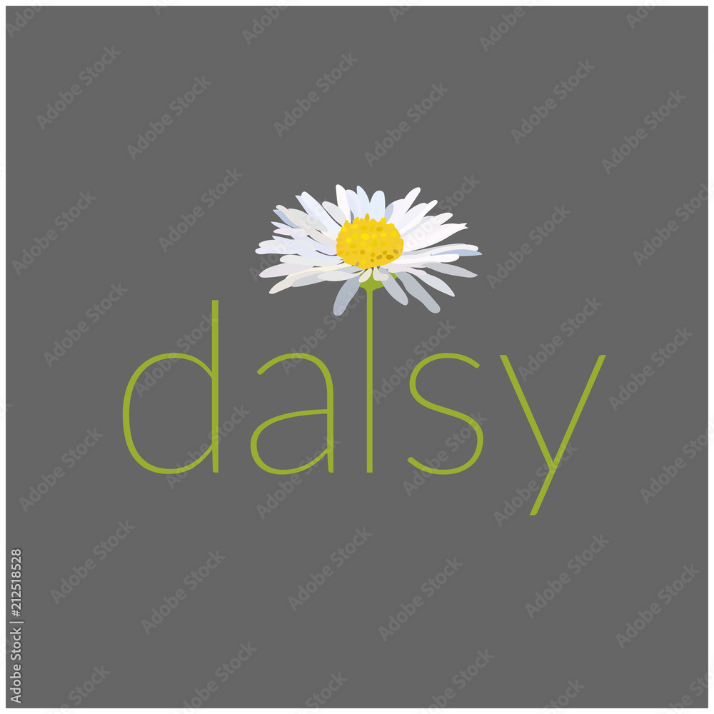 daisy text vector illustration. card. greeting. name logo. Stock Vector ...