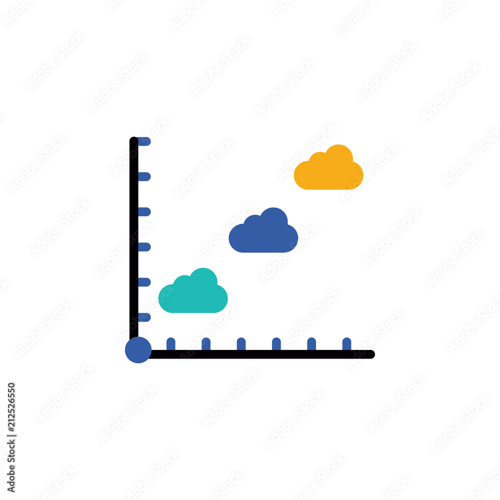colored Infographic chart in clouds illustration. Element of business ...