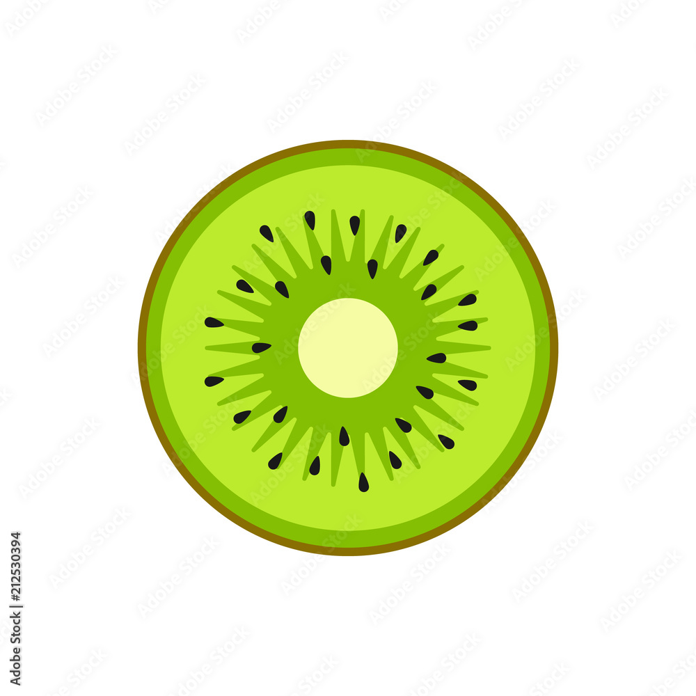 Kiwi illustration. Vector. Flat design. Stock Vector | Adobe Stock