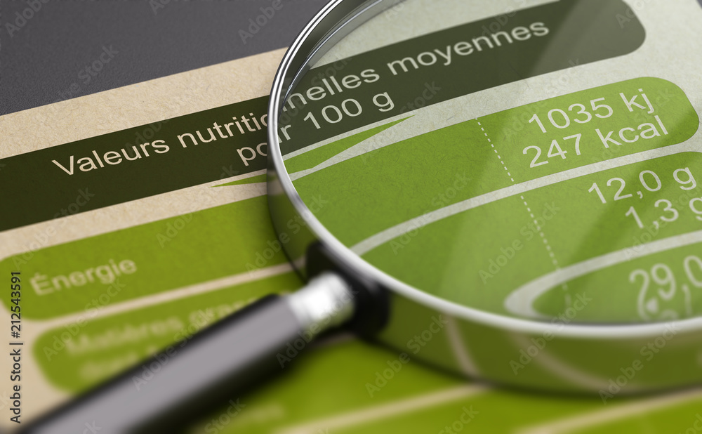 Vérifier les calories sur l'étiquette des valeurs nutritionnelles ...