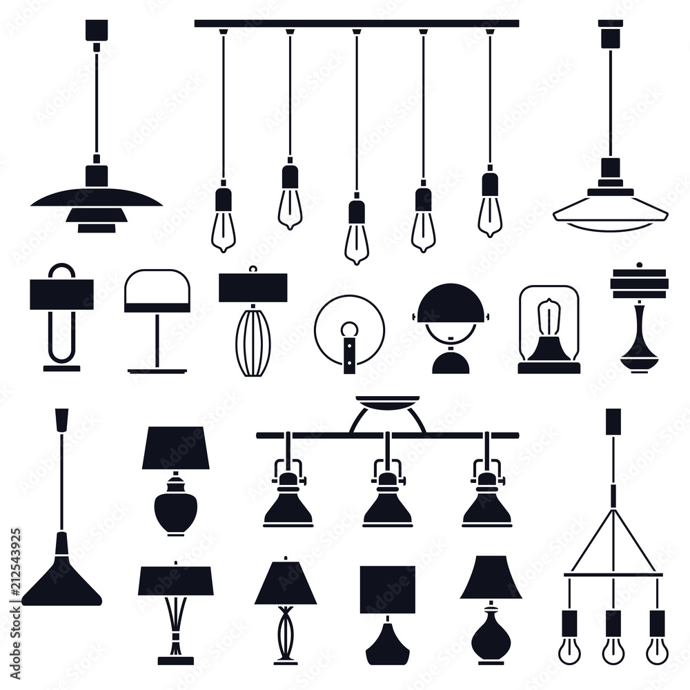 Set of vector indoor lights Stock Vector | Adobe Stock