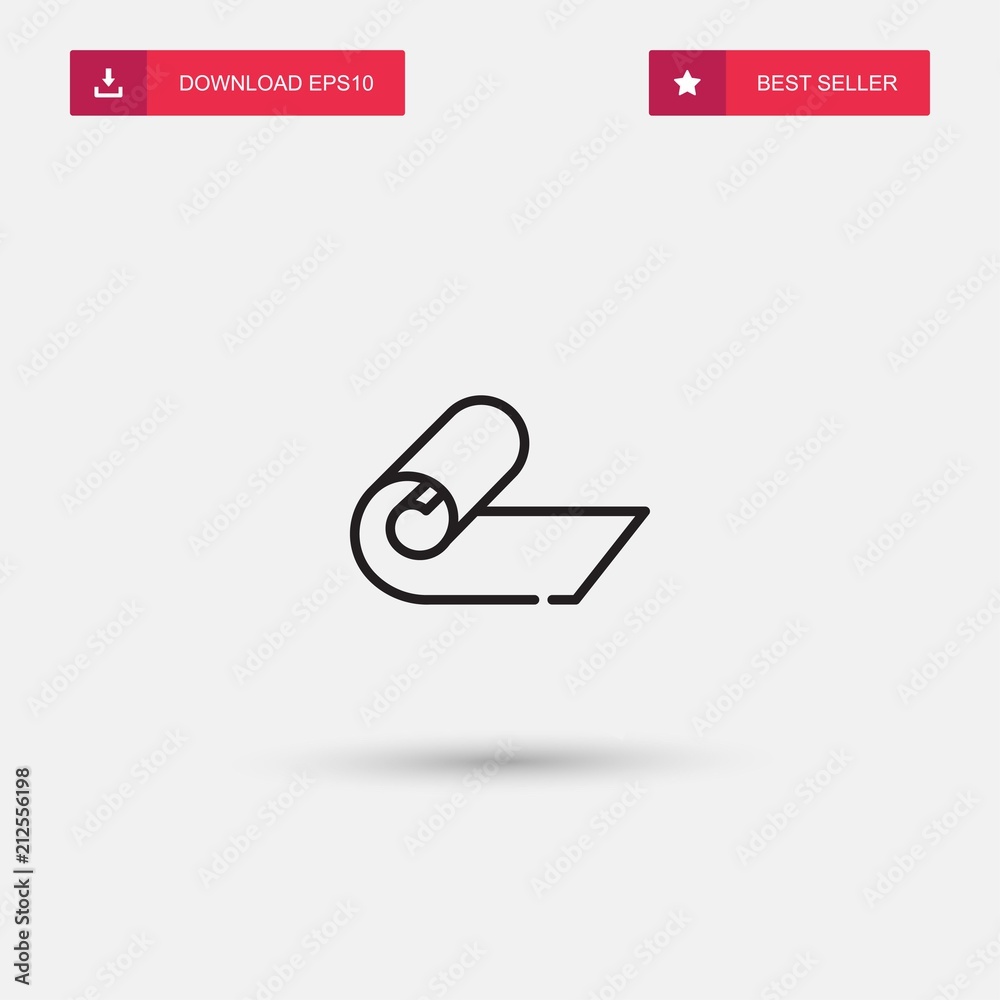 Outline Mat Icon isolated on grey background. Modern simple flat symbol ...