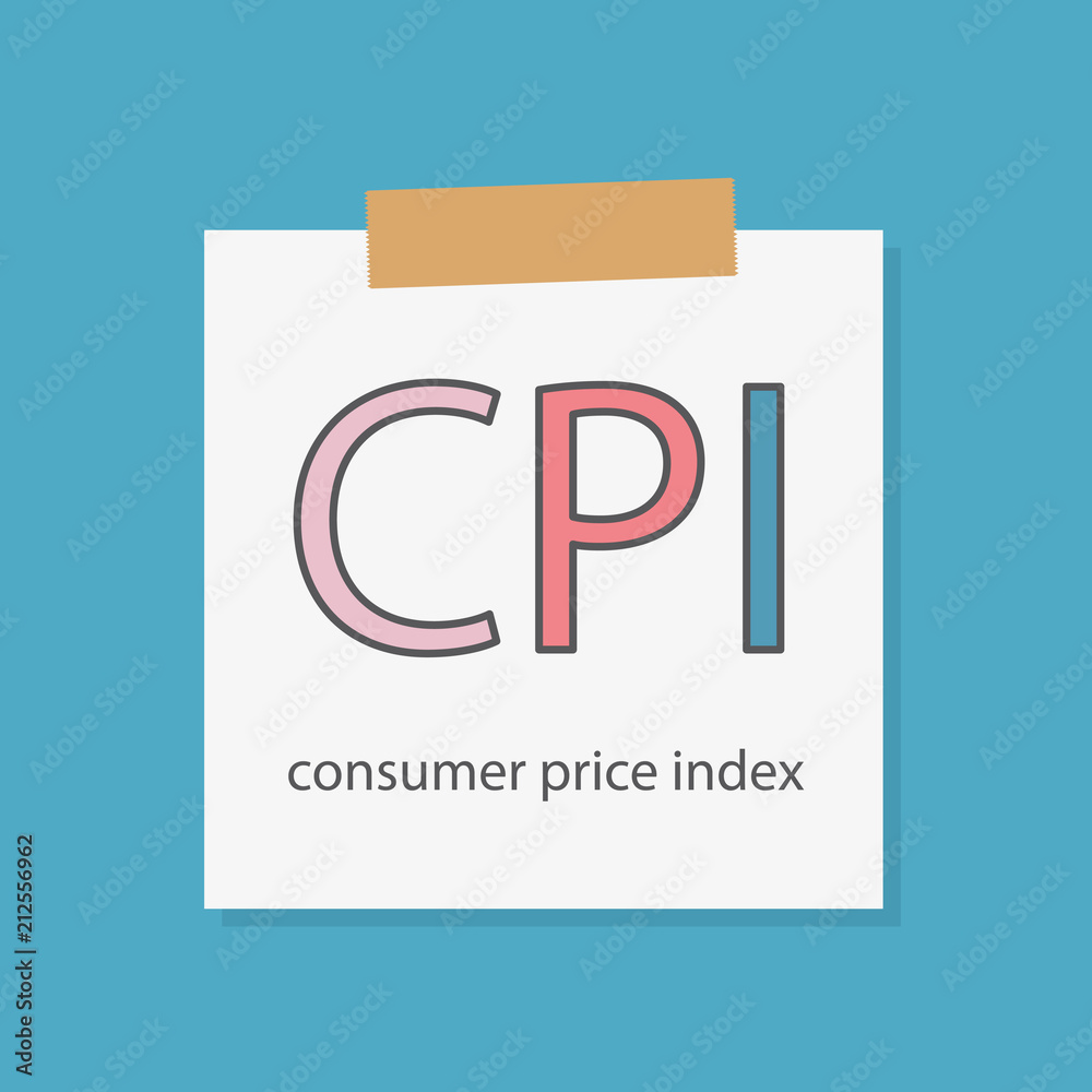 CPI (Consumer Price Index) written in a notebook paper- vector ...