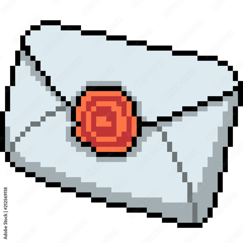 vector pixel art envelope Stock Vector | Adobe Stock