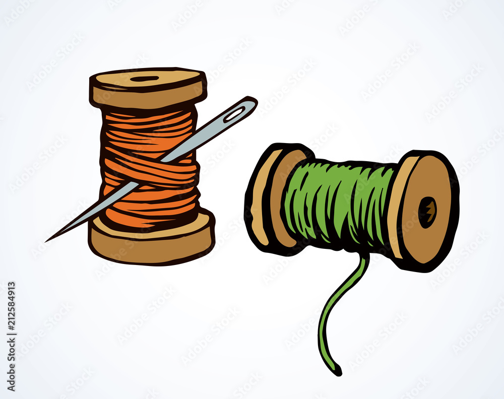 Spool of thread. Vector drawing Stock Vector | Adobe Stock